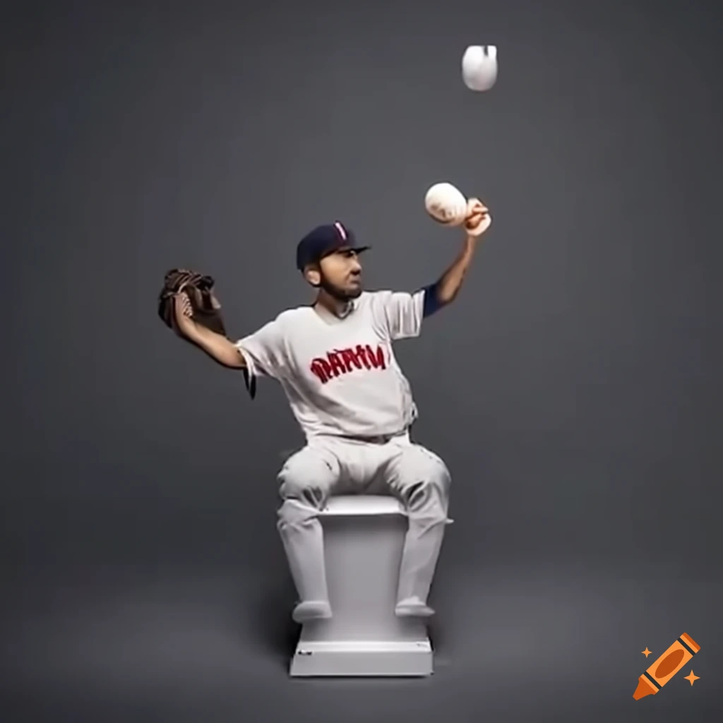 Humorous image of a baseball player in bathroom on Craiyon