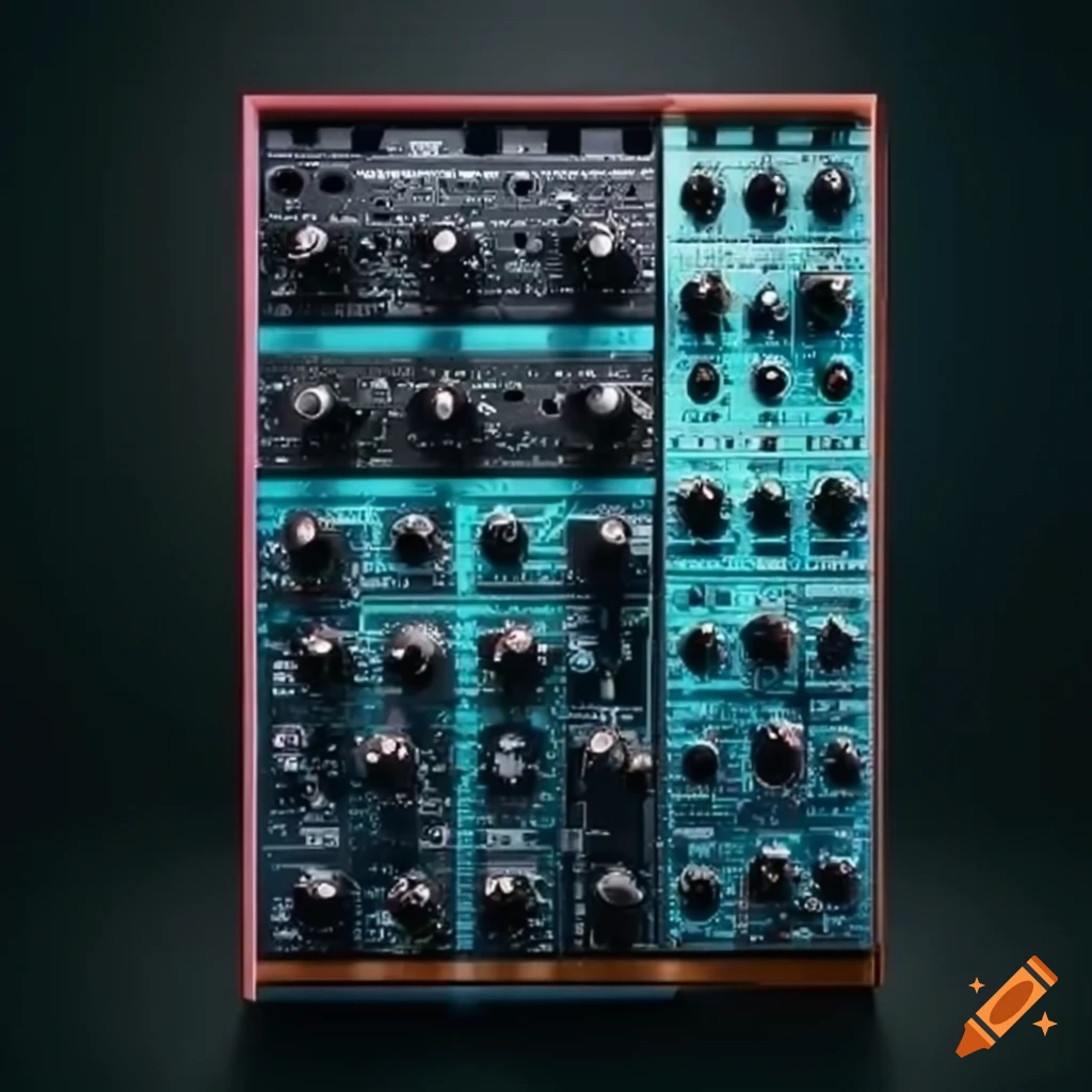 Image of a modular synthesizer setup