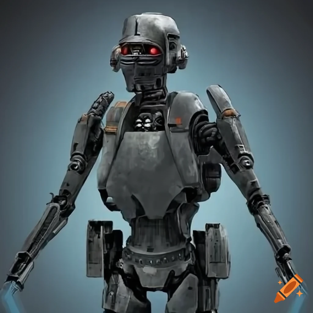 Full-body image of a 2-1b surgical droid with medium combat armor on ...