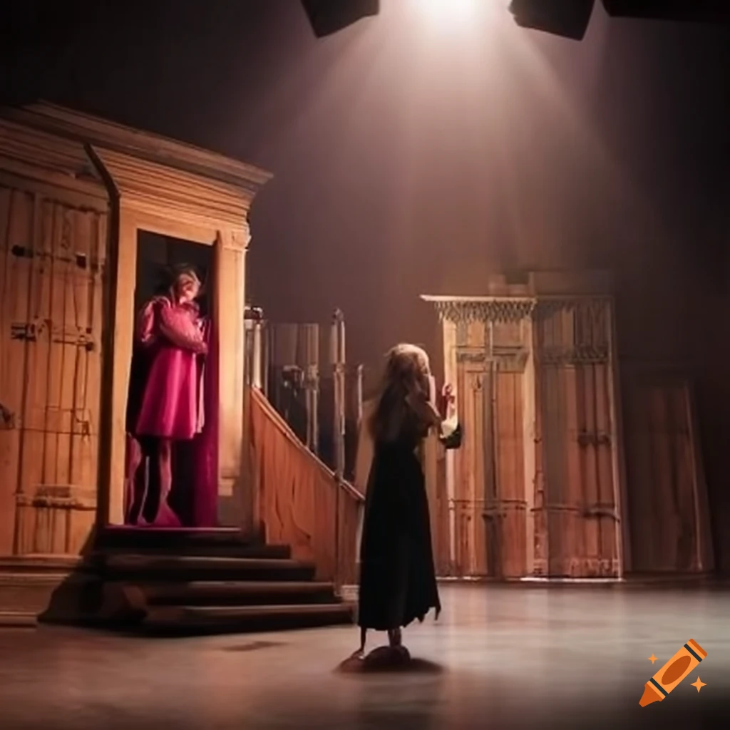 Set design for student production of "carrie the musical" on Craiyon