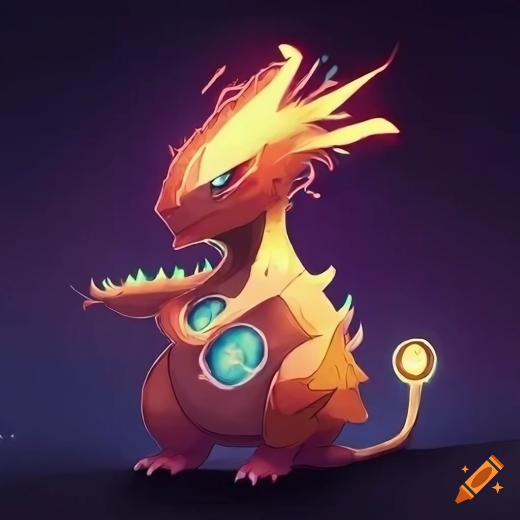 Intricate artwork of a magical pokemon with wobegong-inspired design on ...