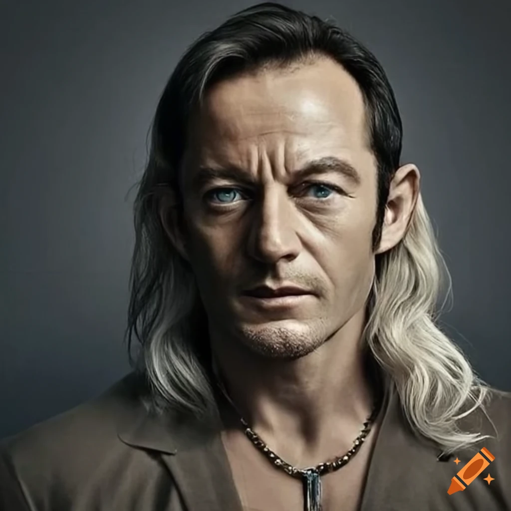 Image of Jason Isaacs with platinum blonde hair and toned physique on ...
