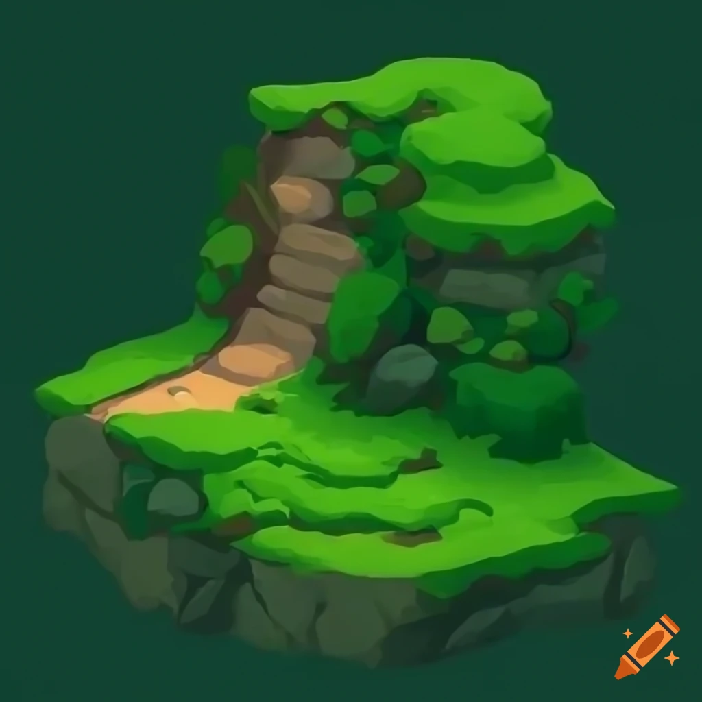 Isometric cliffside tile for game development on Craiyon