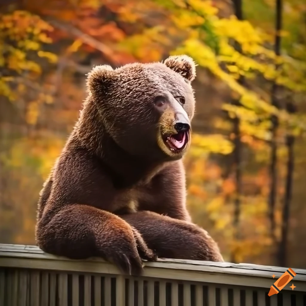 Bear enjoying fall in the catskills on Craiyon