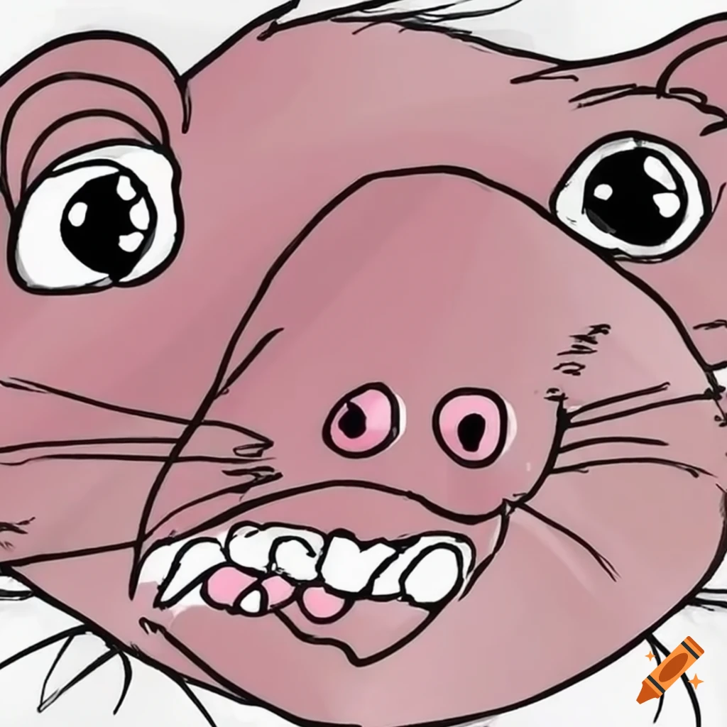 Toddler's crayon drawing of a shouting rat on Craiyon