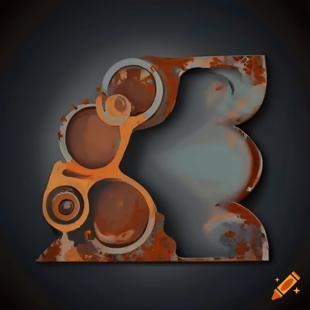 Abstract rusty mechanical shape painting on Craiyon
