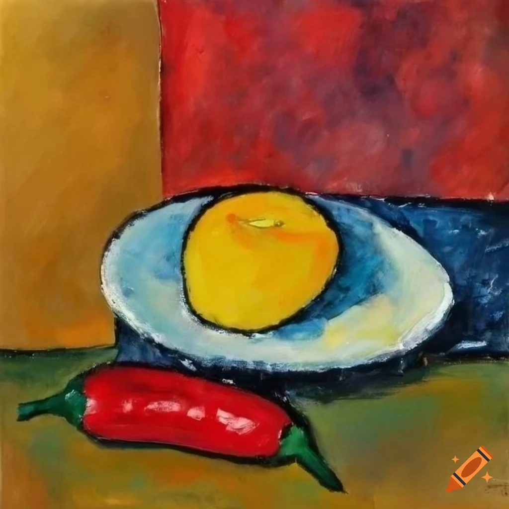 Colorful still life painting with spicy ingredients on Craiyon