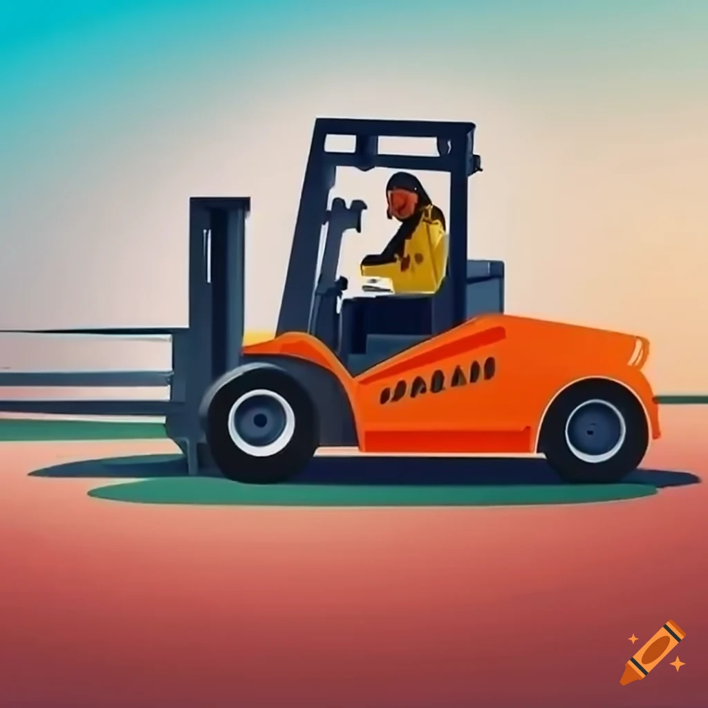 Technical drawing forklift nichiyu 16 on Craiyon