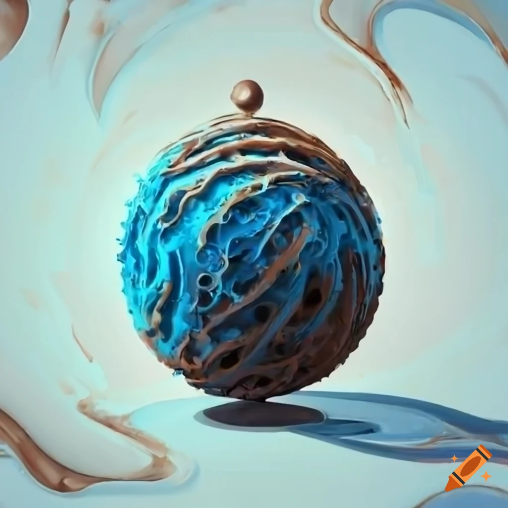 Stylized liquid metal ball on Craiyon