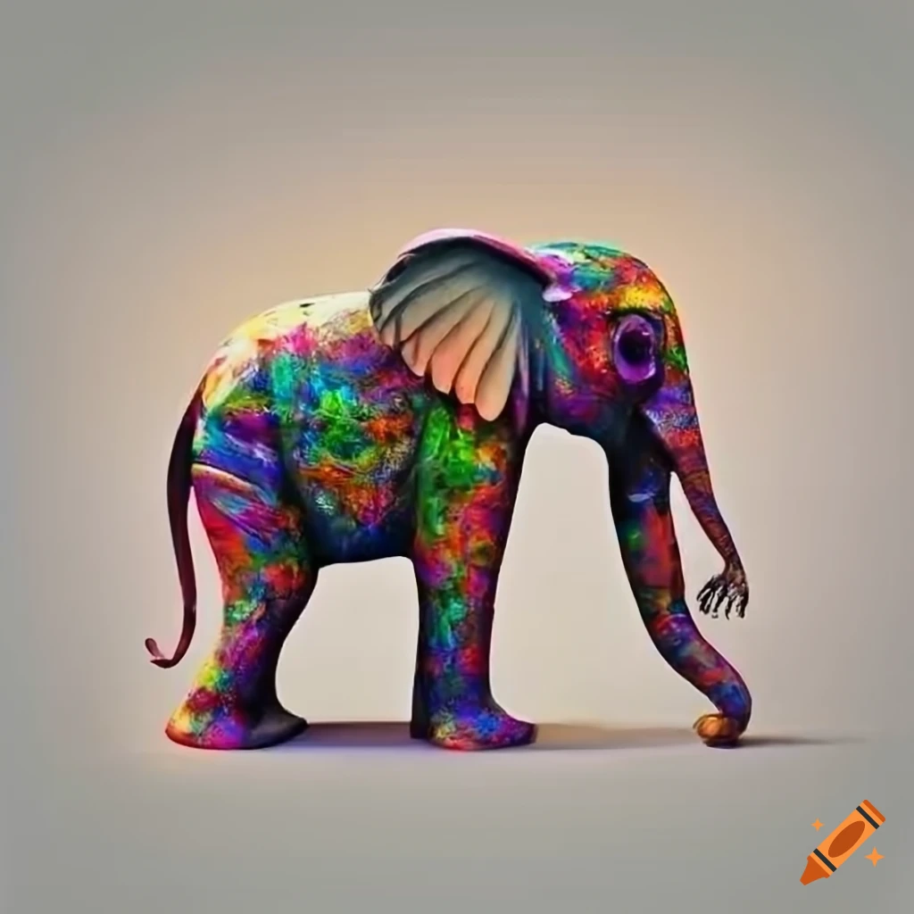 Elephant raising one leg on Craiyon