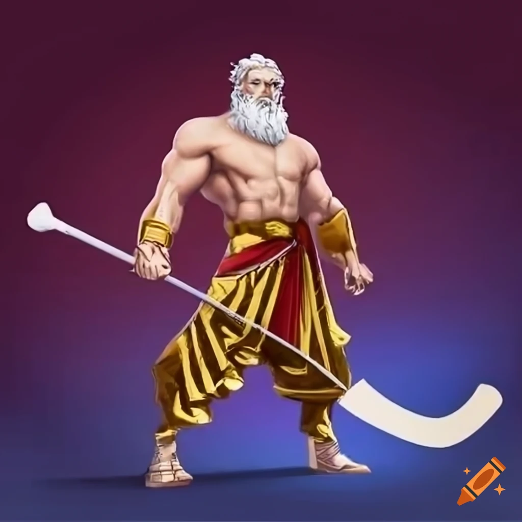 Zeus playing hockey