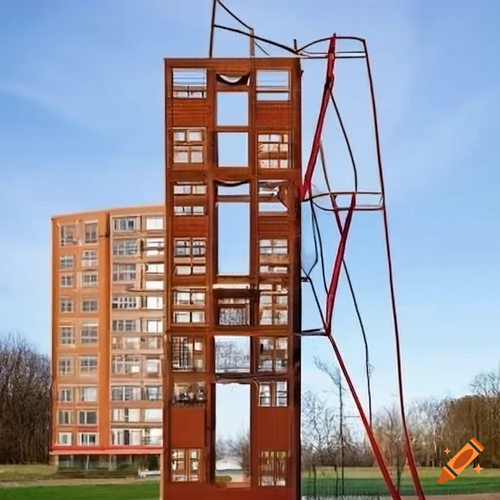Spider-man themed climbing frame in urban setting on Craiyon