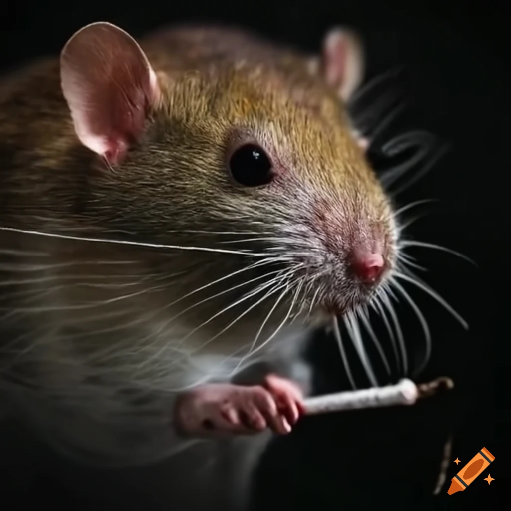 Funny rat smoking a joint