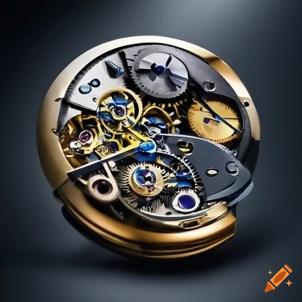 Close-up of a watch movement