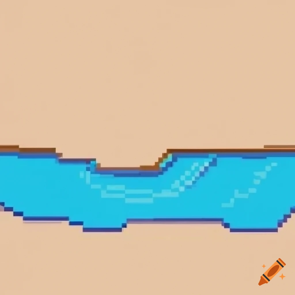 Minimalistic pixel art of two parallel rivers on Craiyon