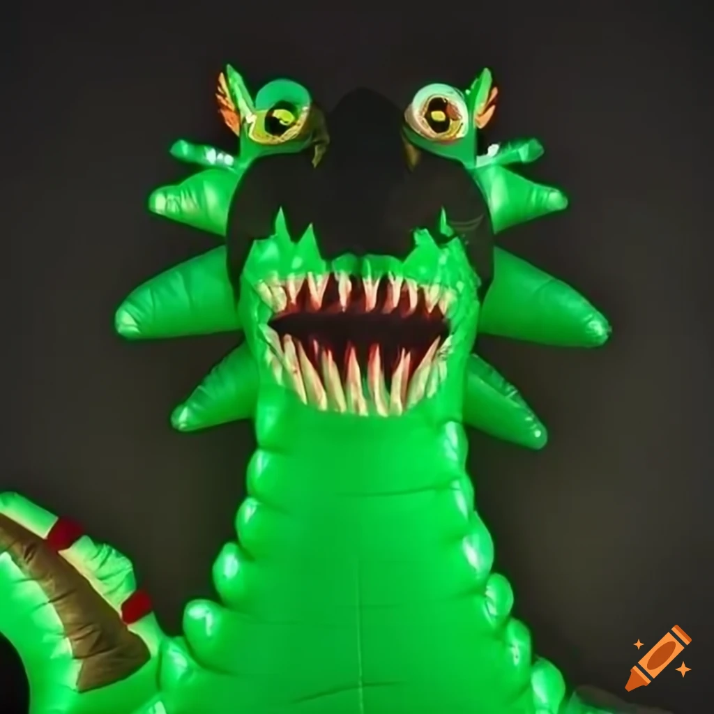 Giant glowing inflatable dragon with enterable mouth on Craiyon
