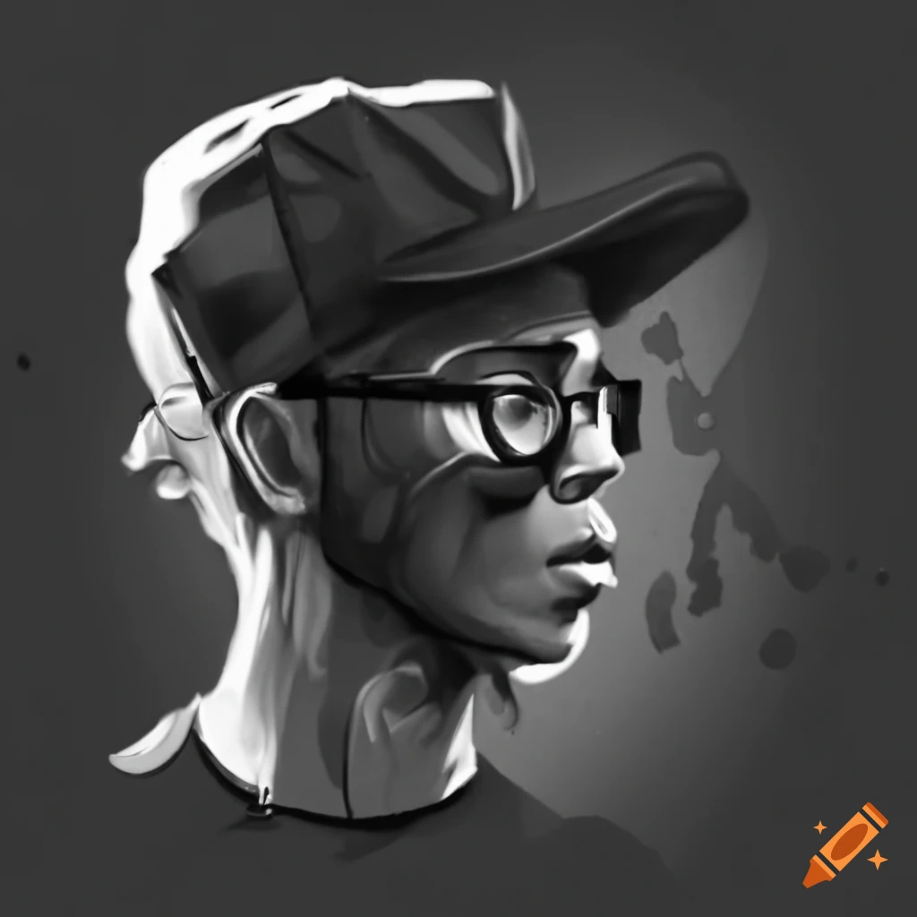 The invisible man in sunglasses and beanie on Craiyon