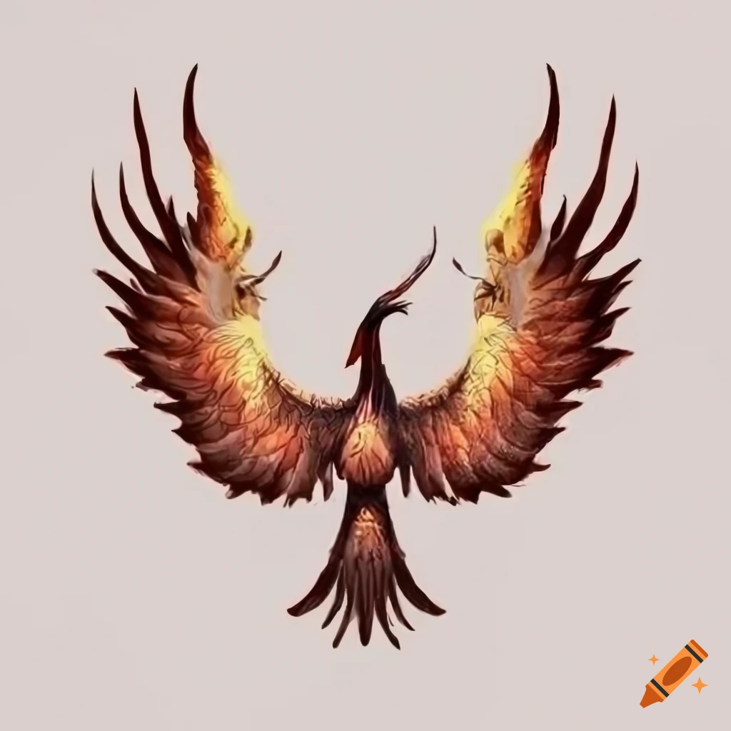 White phoenix on a simplistic cover design on Craiyon