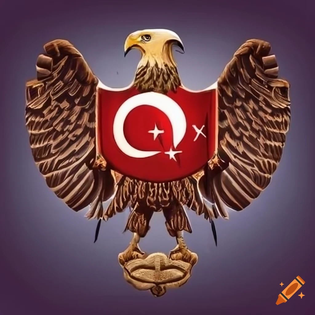Iconic emblem of turkey with an eagle on Craiyon