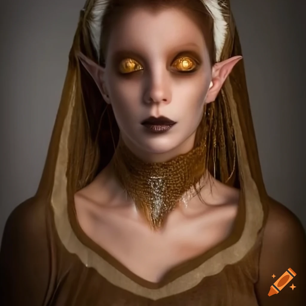 Illustration Of A Fierce Brown Skinned Female Elf