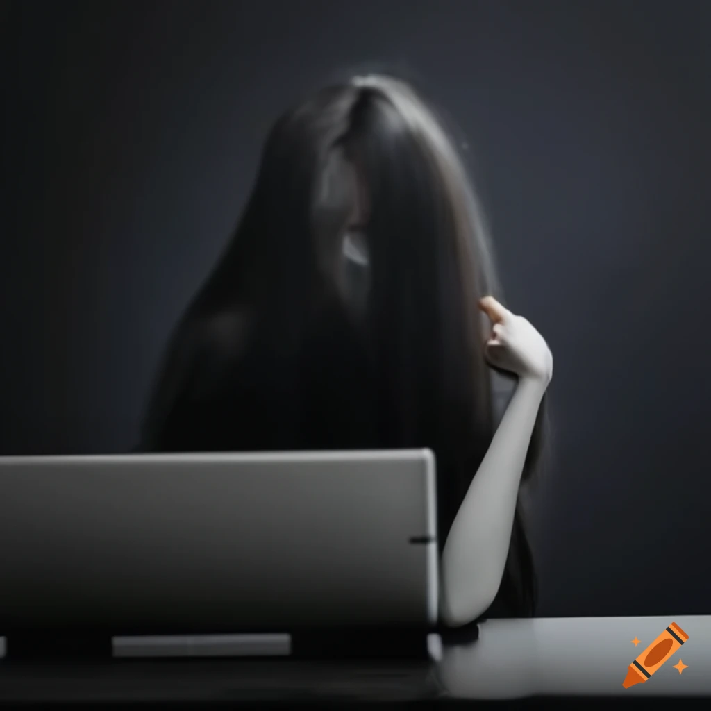 Digital art of a mysterious figure typing on a keyboard on Craiyon