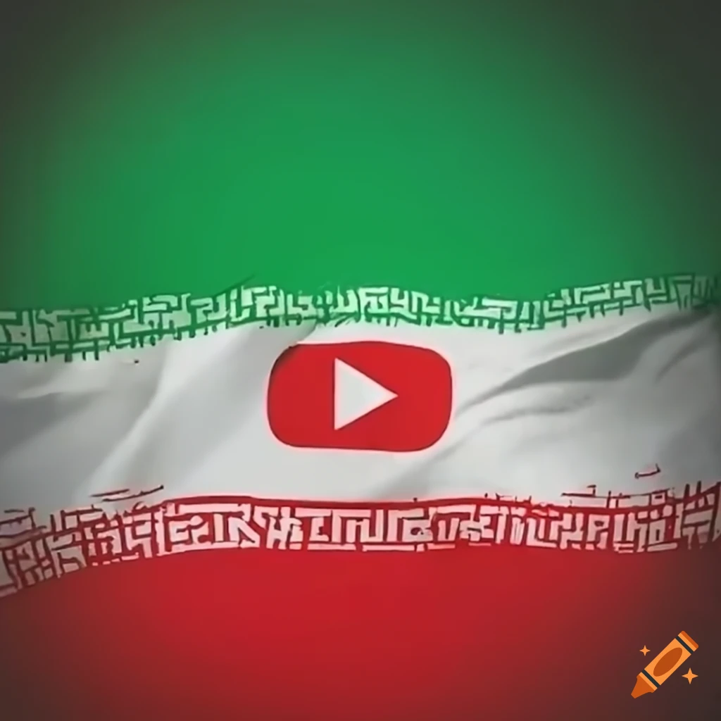 Iran flag with youtube logo for instagram profile on Craiyon