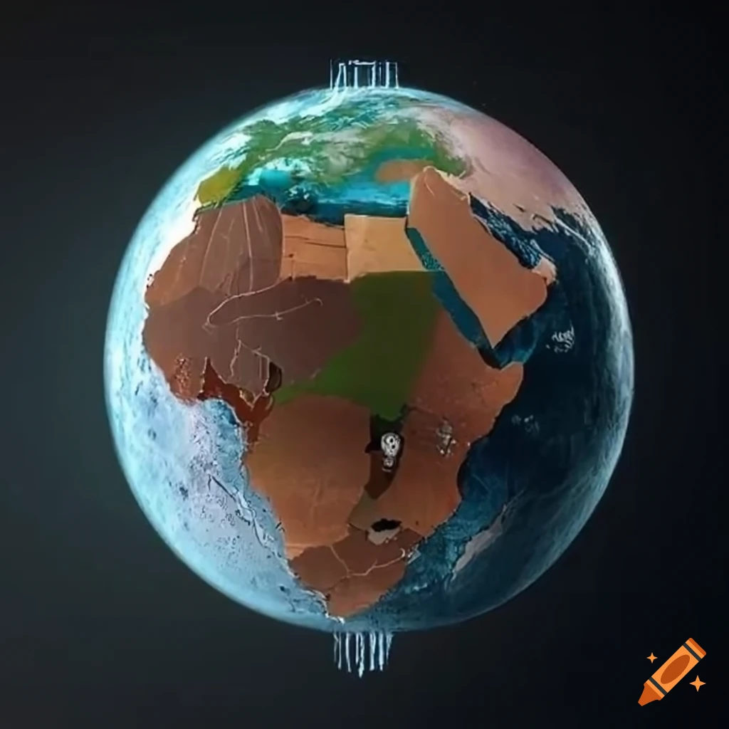 Visual representation of global population divide on Craiyon