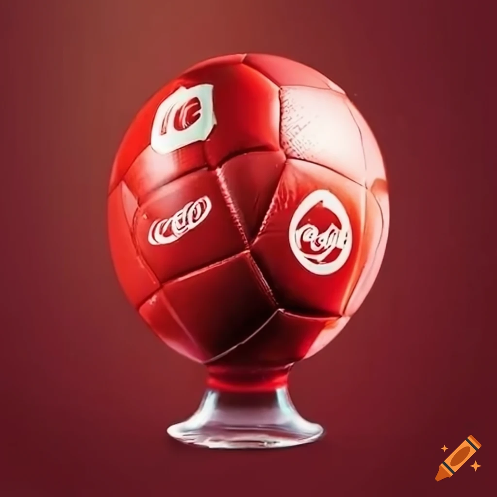 Football drinking coca cola on Craiyon