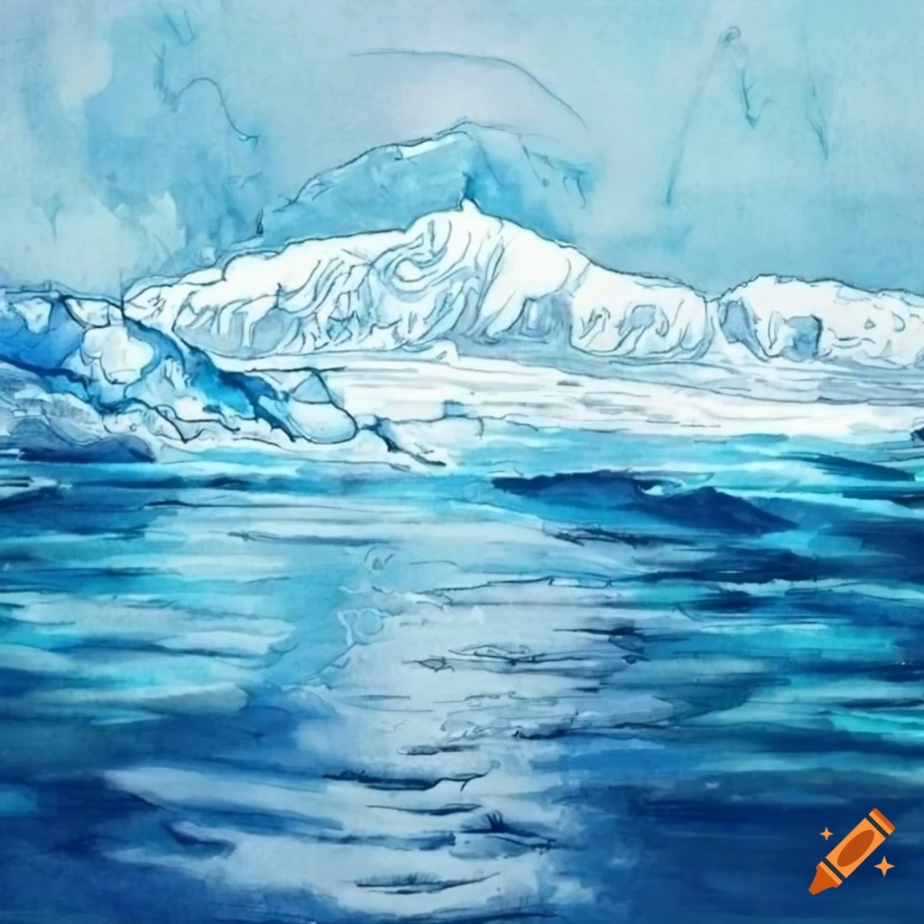 Ink pen drawing of island in stormy sea on Craiyon