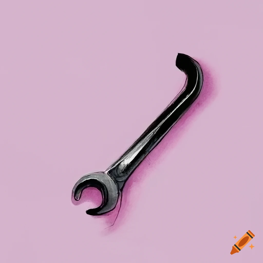 Watercolor painting of an allen wrench