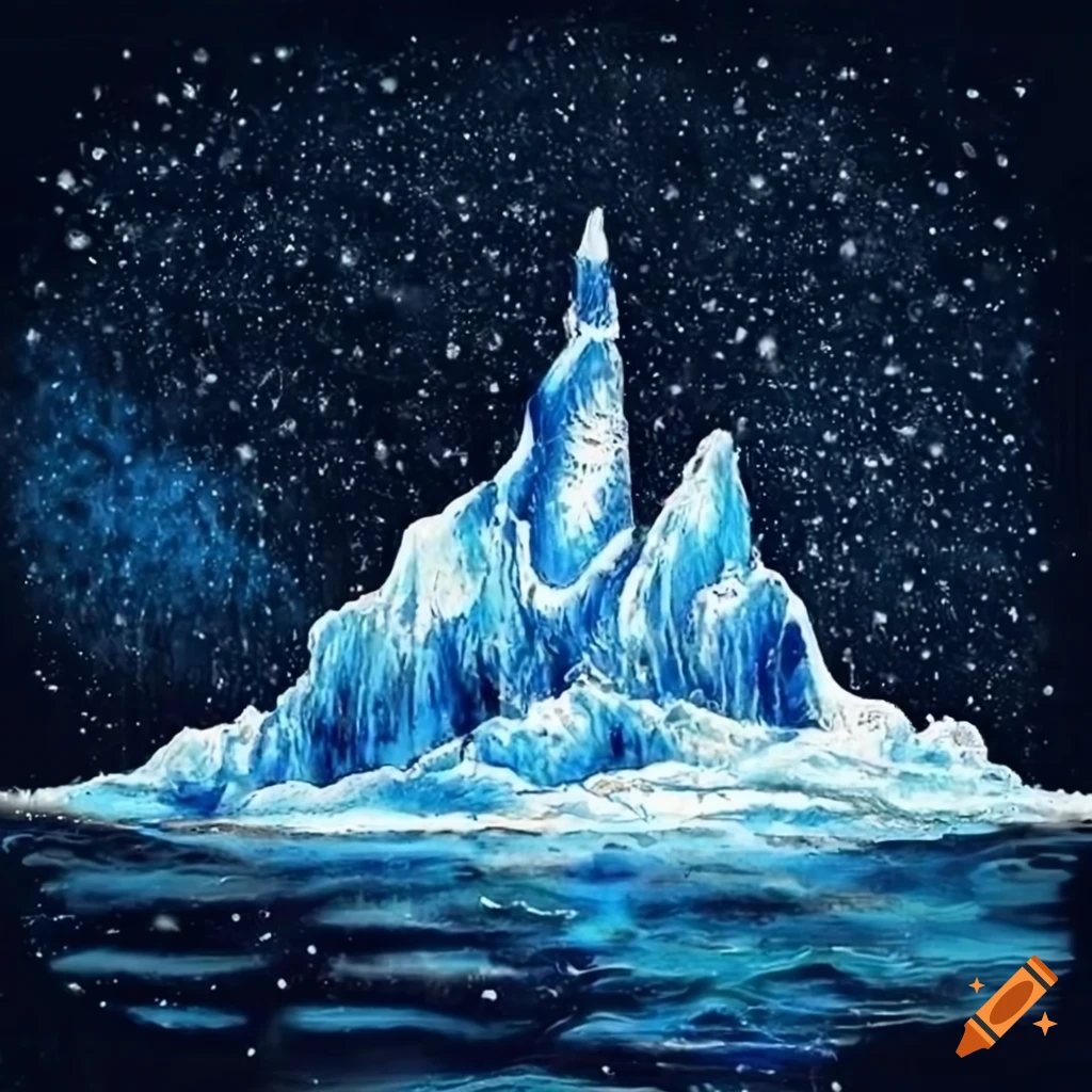 Ink pen drawing of stormy sea with island on Craiyon