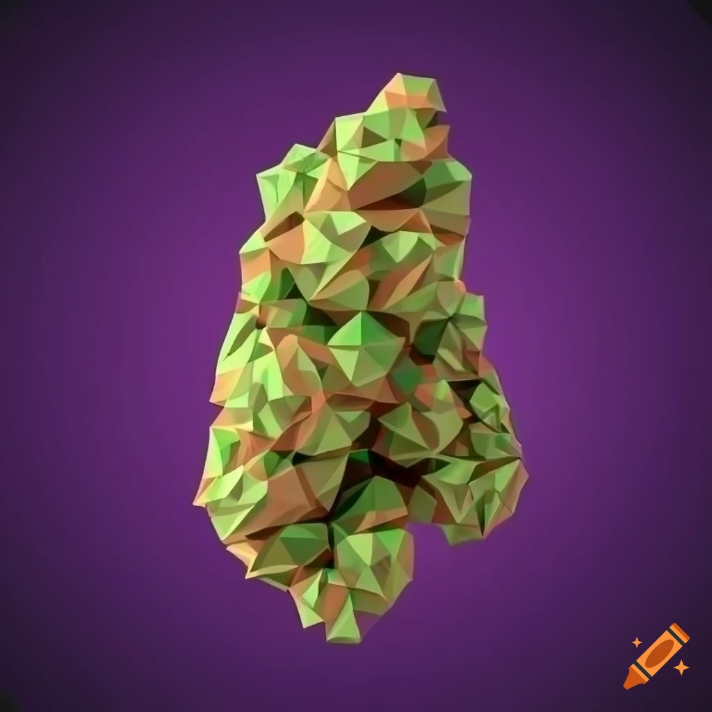 Low poly marijuana artwork