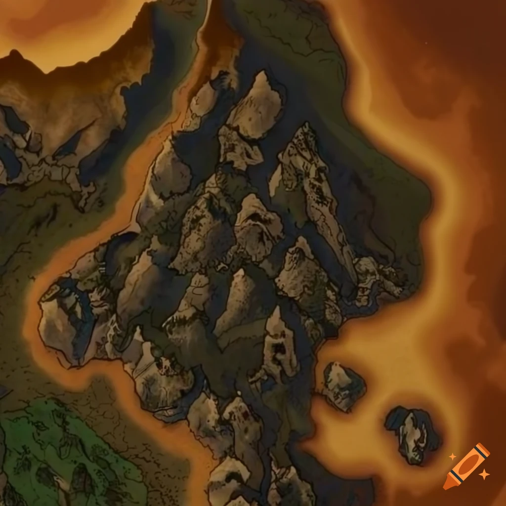 Dungeons and dragons continent on Craiyon