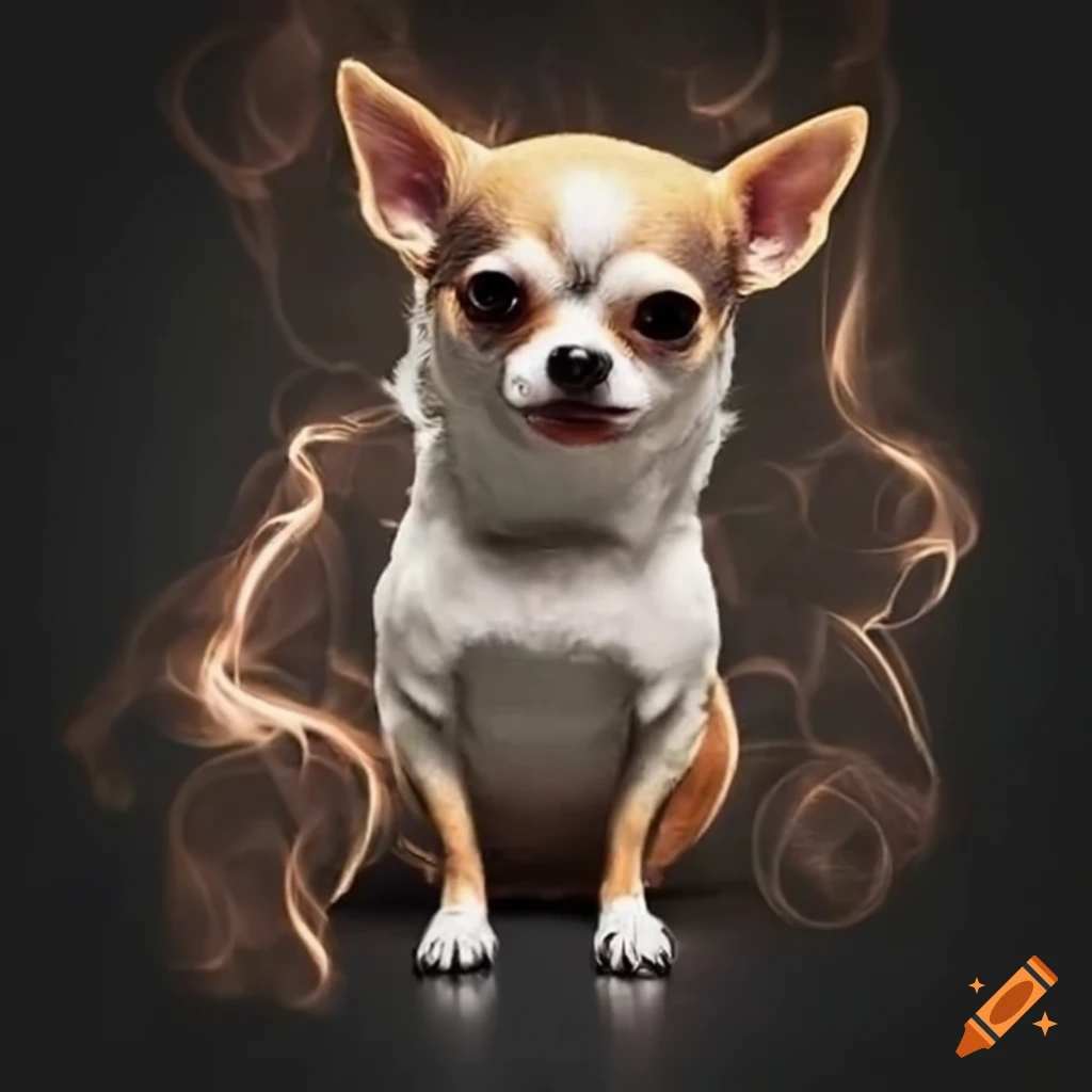 Dog with fire elements on Craiyon