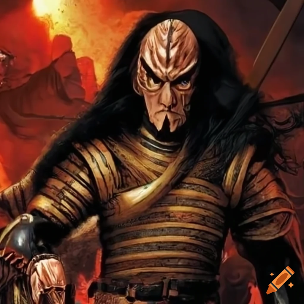 Image of a fierce klingon tactical commander on Craiyon