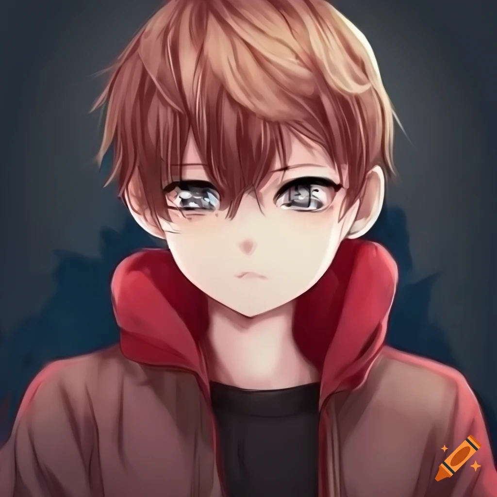 Chibi boy with black blindfold and red jacket on Craiyon