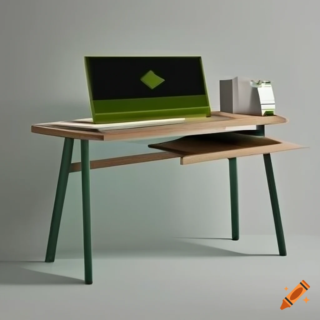 Brown-green design desk