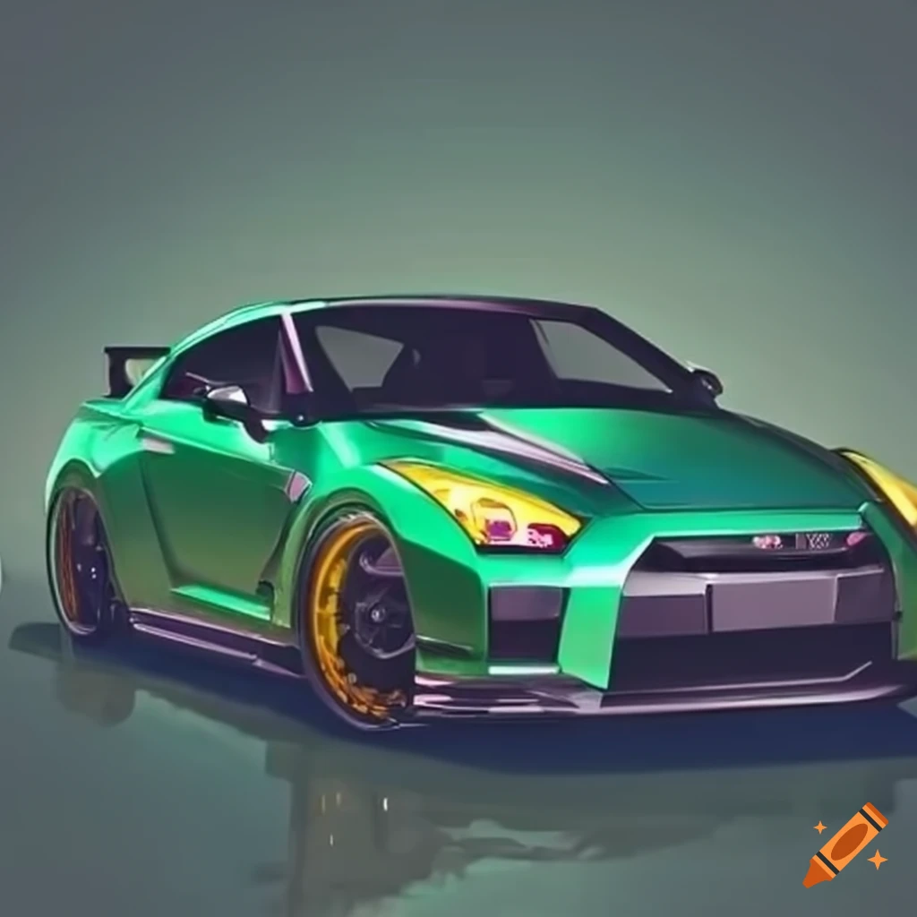 Nissan Gt r R35 In Phthalo Green Color