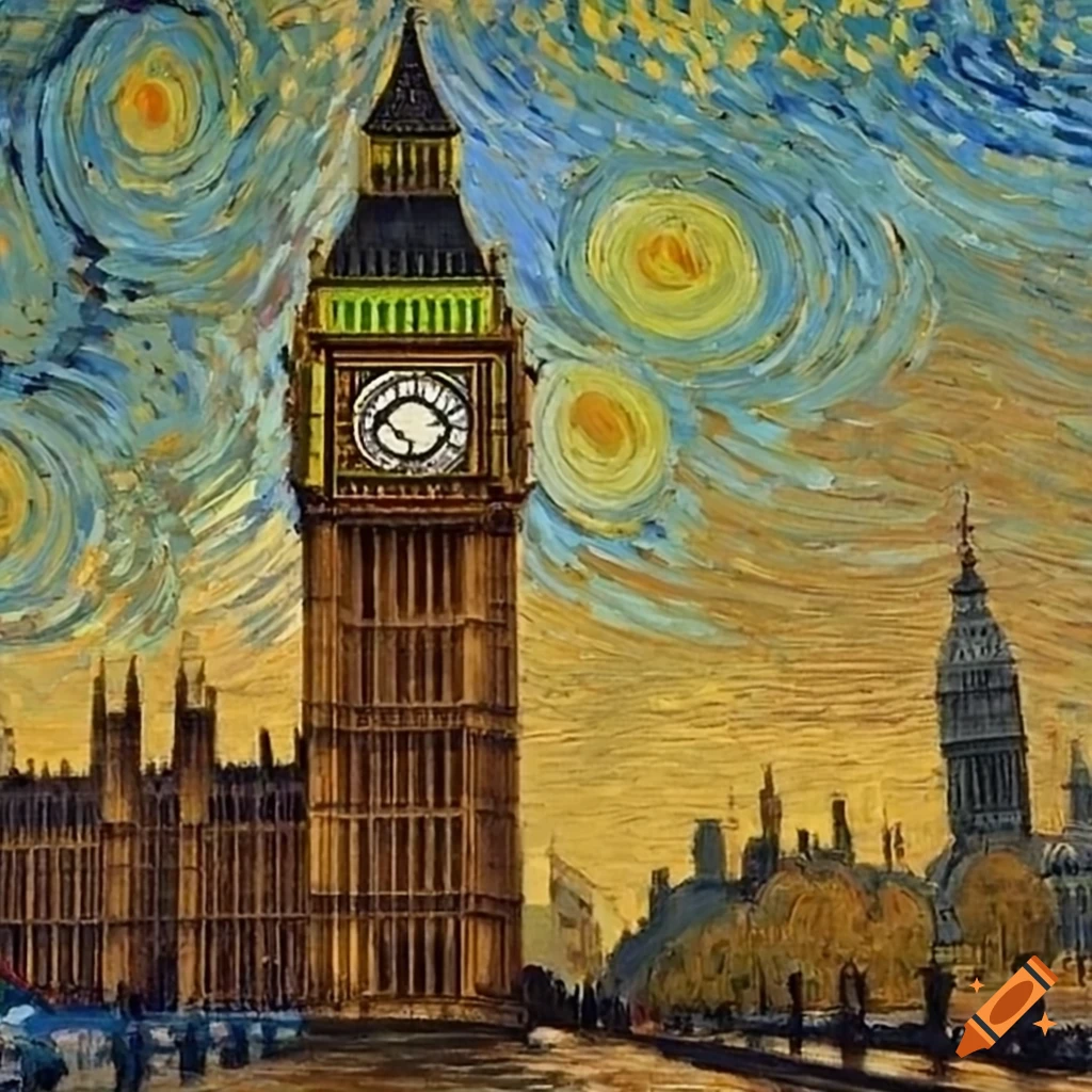 Painting of big ben in london during autumn on Craiyon