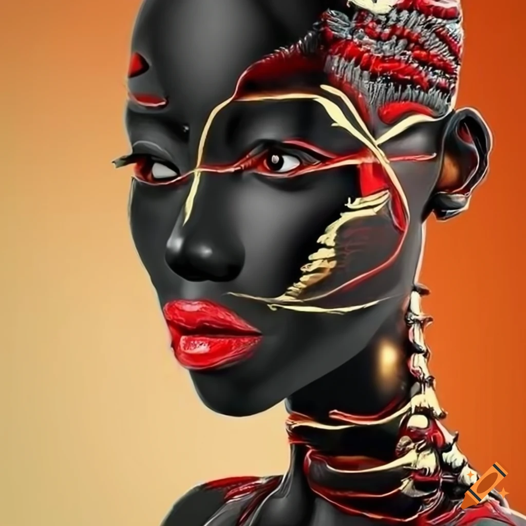 Surreal abstract art of a cyborg african tribe on Craiyon