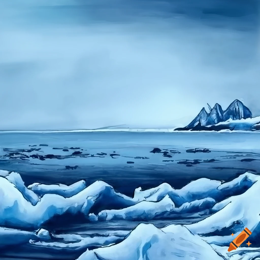 Detailed ink drawing of a desolate island in a storm on Craiyon