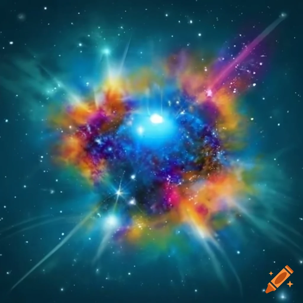 Cosmic stars with spirits on grass