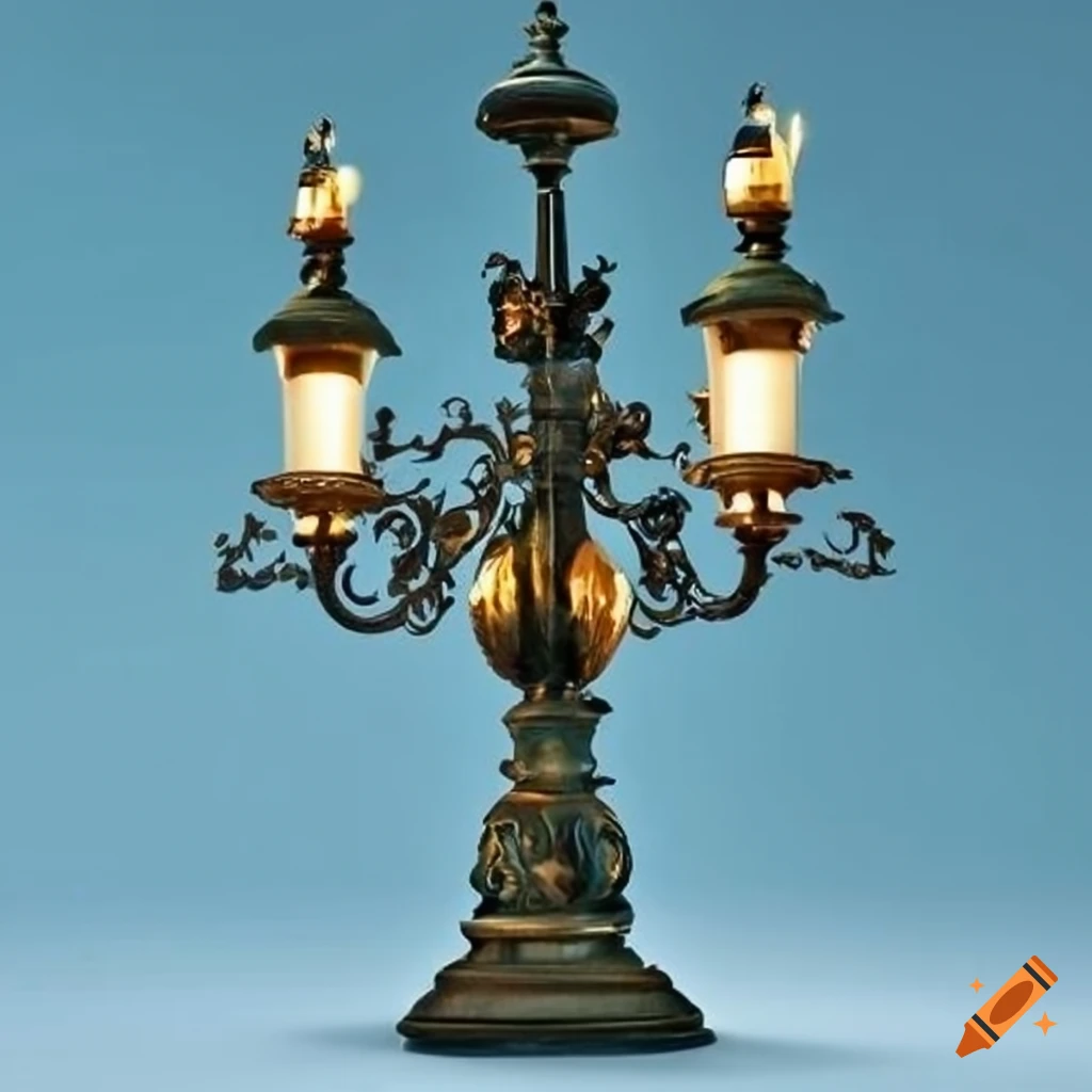 Street candelabrum with sky blue sky