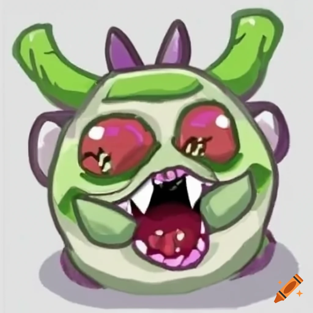 Character illustration of pvz chomper on Craiyon