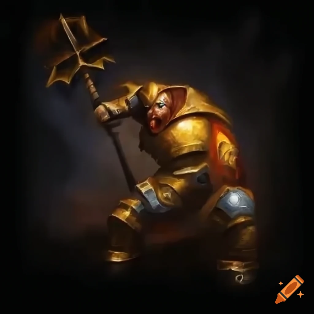 Dnd art of a powerful goliath with a pole hammer on Craiyon