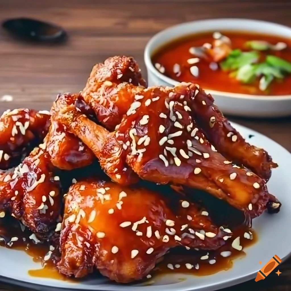 Delicious korean fried chicken on Craiyon