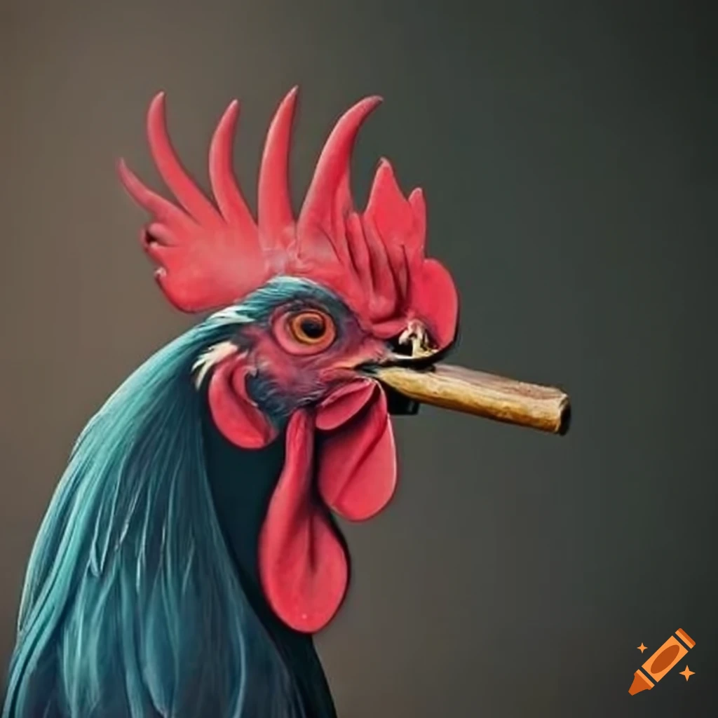 Rooster and skull on Craiyon