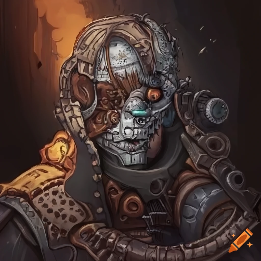 Man in high-tech green power armor on Craiyon