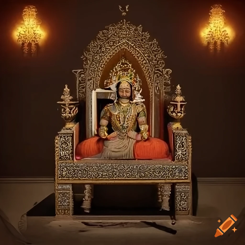 Image of a rajput king on throne with brothers and sword on Craiyon