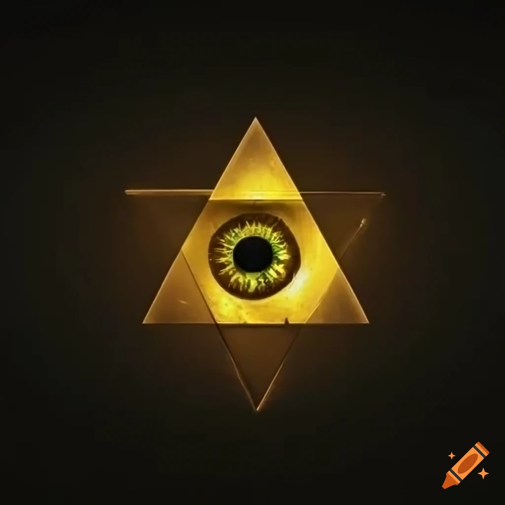 Golden triangle with an enigmatic eye on Craiyon